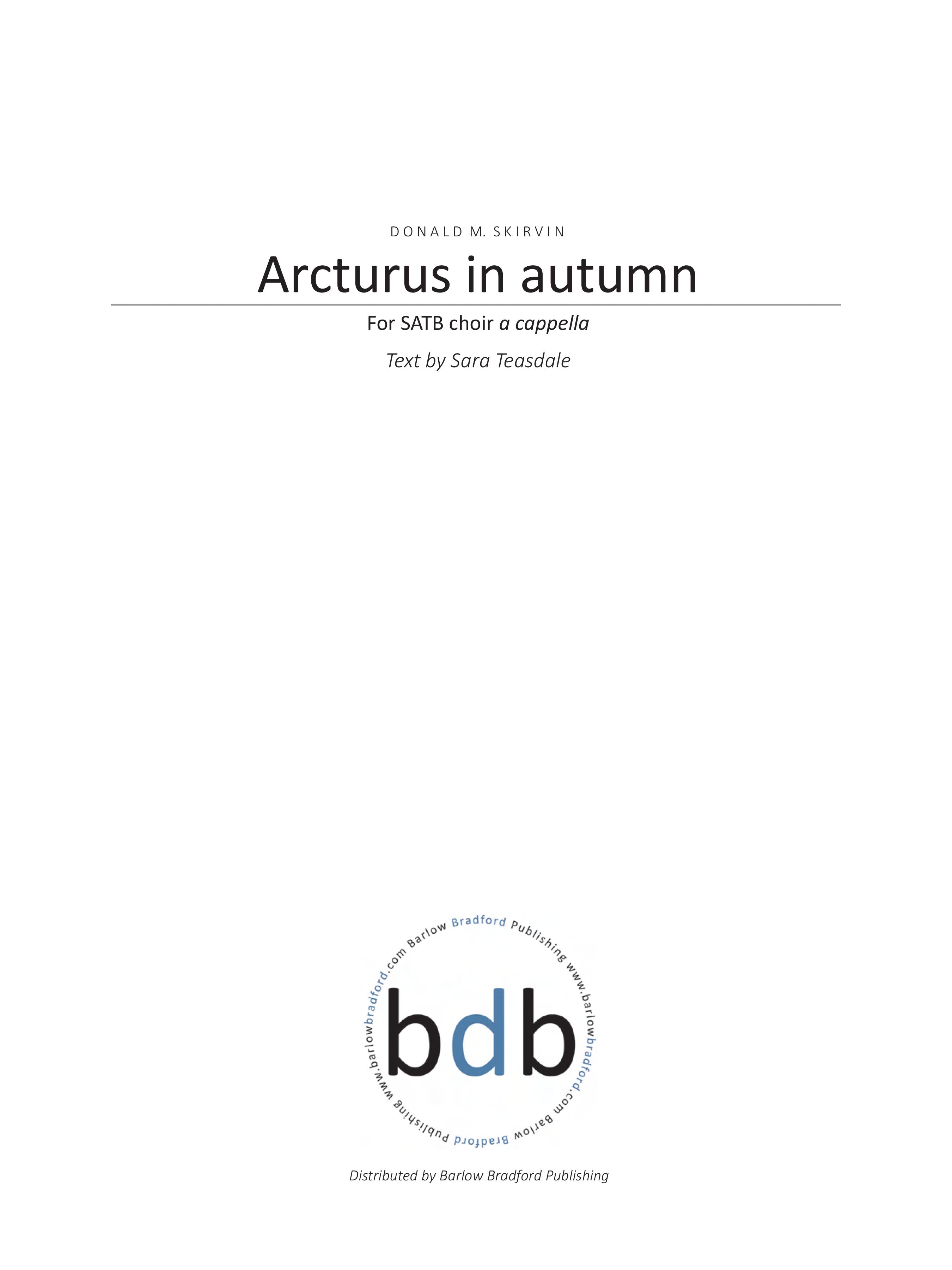 Arcturus In Autumn – Barlow Bradford Publishing
