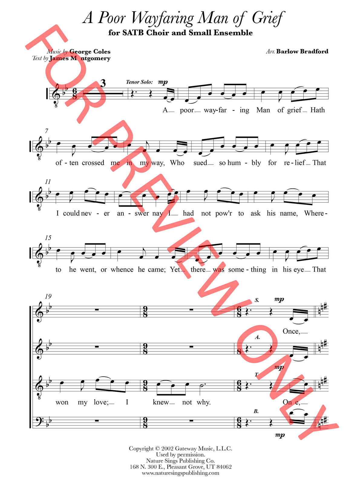 A Poor Wayfaring Man of Grief – Barlow Bradford Publishing